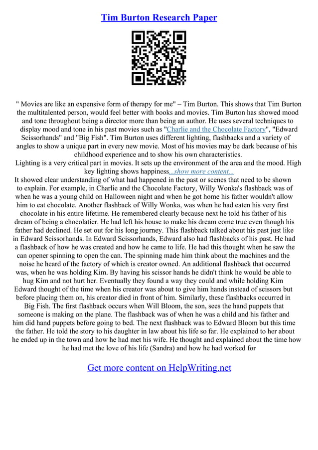 Tim Burton Essay | PDF