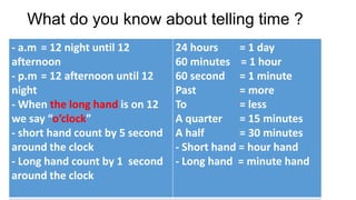 Telling Time | PPTX