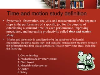 Time and motion study | PPT