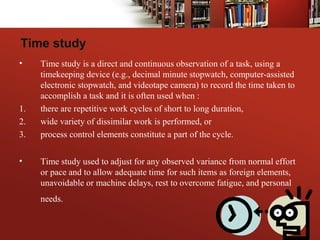 Time and motion study | PPT