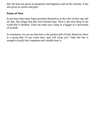 Importance of Time | PDF