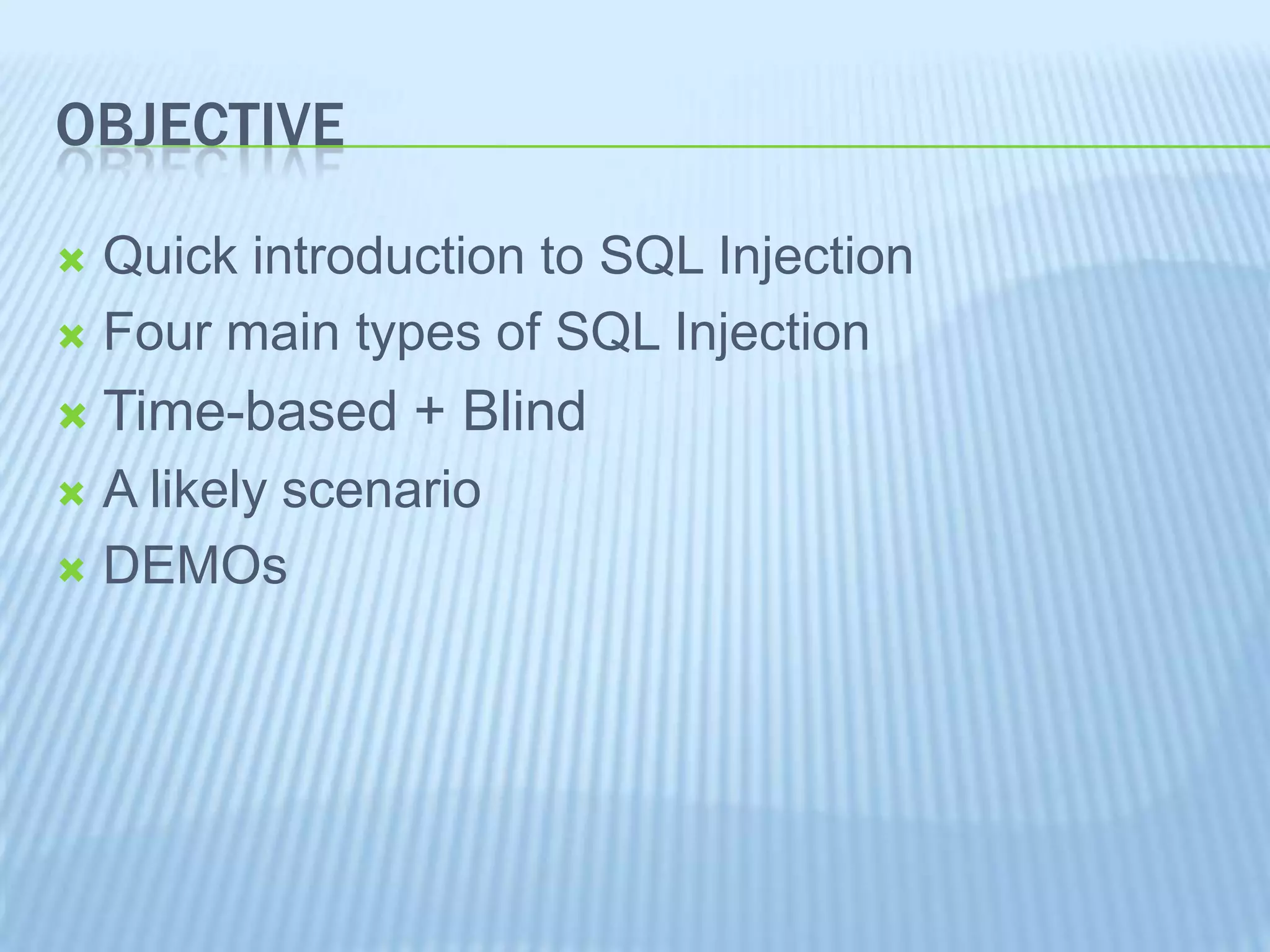 Time Based Blind Sql Injection Ppt