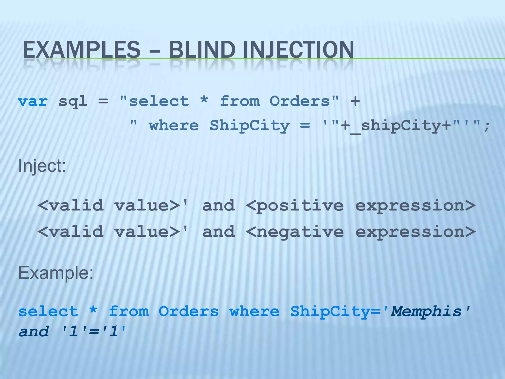 Time Based Blind Sql Injection Ppt