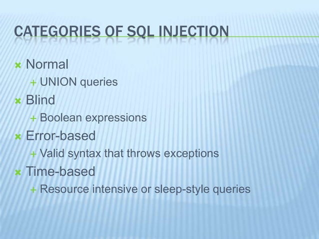 Time-Based Blind SQL Injection | PPT