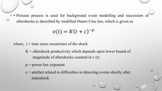 Time dependent probabilistic seismic hazard assessment | PPTX