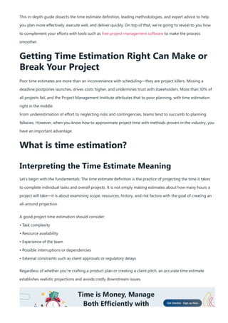 Time Estimation: Expert Tips & Proven Project Techniques | PDF