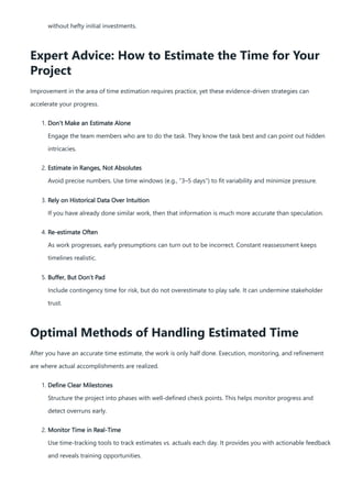 Time Estimation: Expert Tips & Proven Project Techniques | PDF