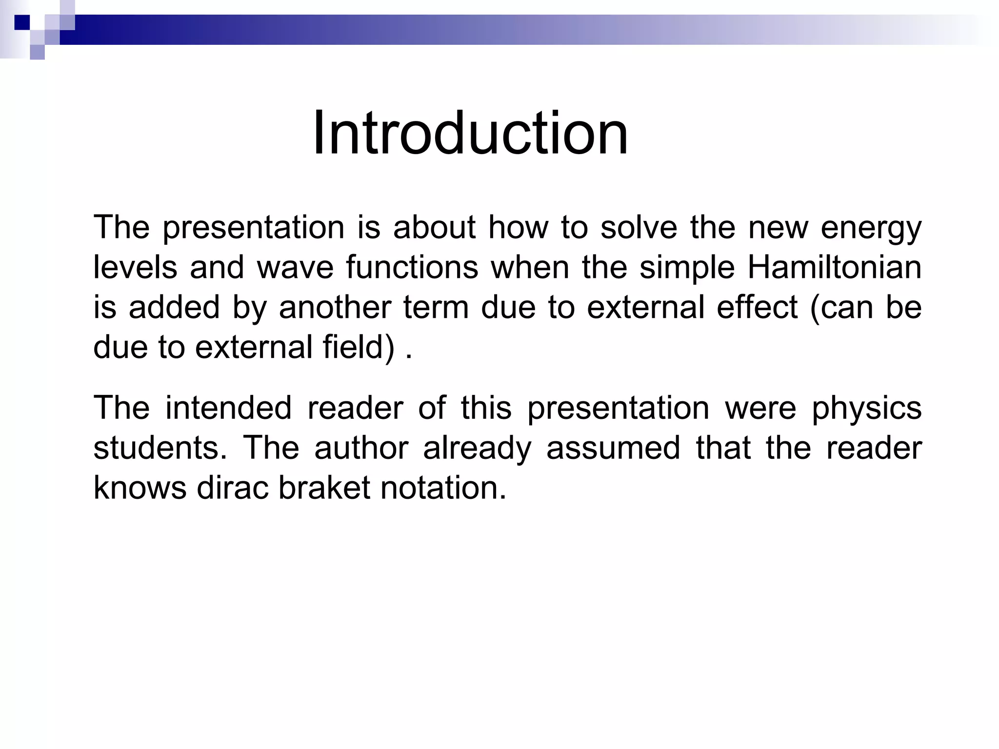 Time Independent Perturbation Theory 1st Order Correction 2nd Order