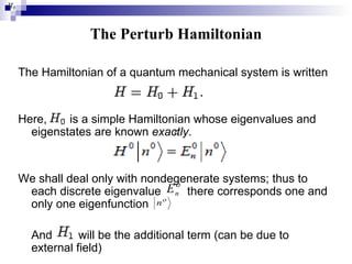 Time Independent Perturbation Theory, 1st order correction, 2nd order ...