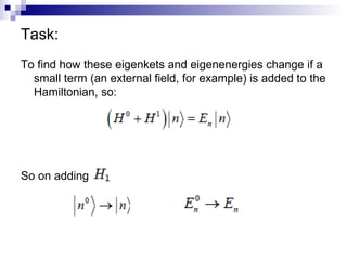 Time Independent Perturbation Theory, 1st order correction, 2nd order ...