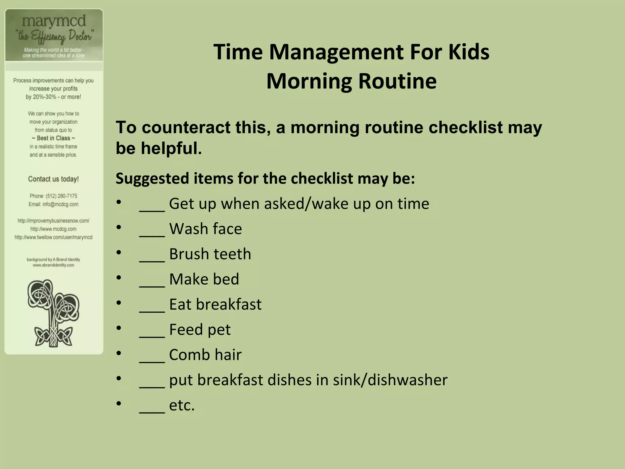Time Management for Kids | PPT
