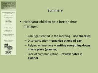 Time Management for Kids | PPT