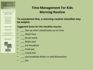 Time Management for Kids | PPT