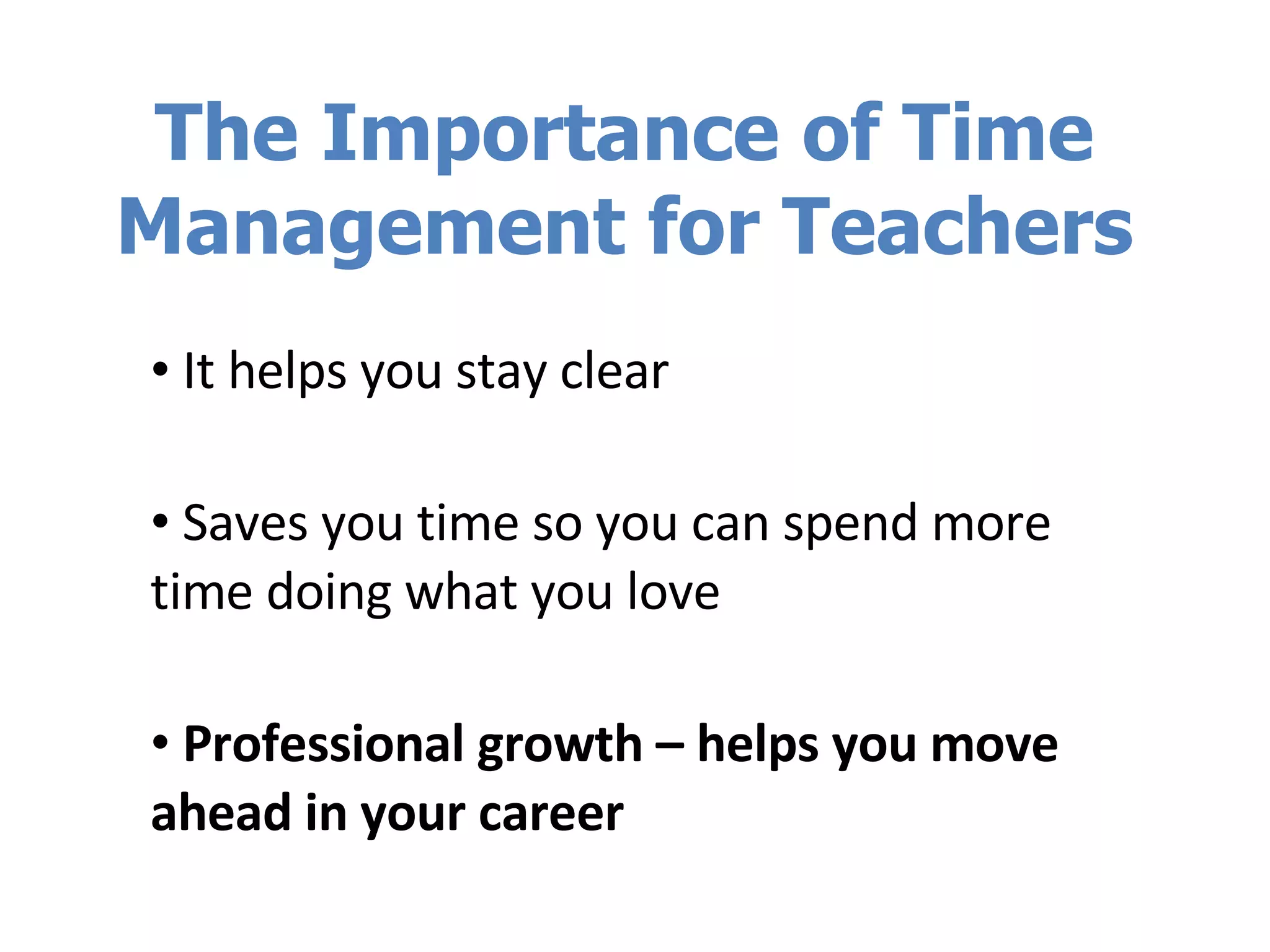 Time Management For Teachers | PPT