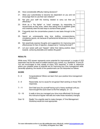 Time management-quiz | PDF