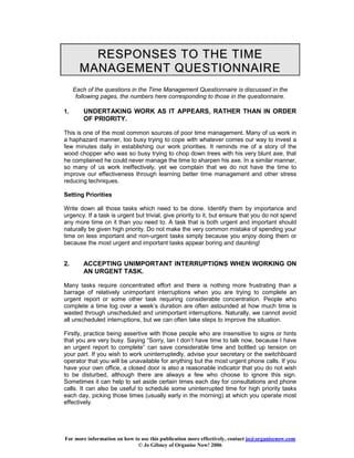 Time management-quiz | PDF