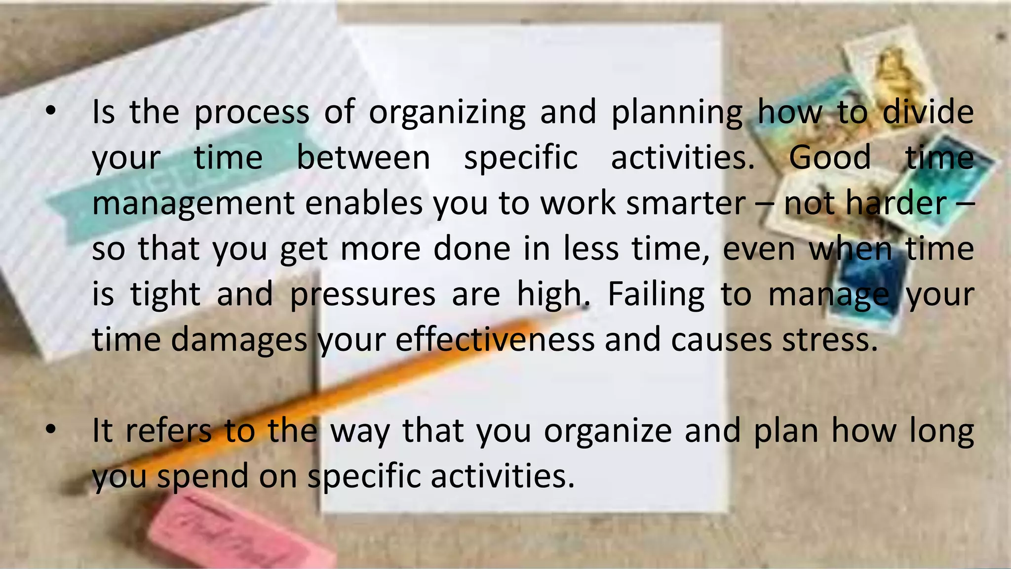 Time management-session final ppt | PPTX