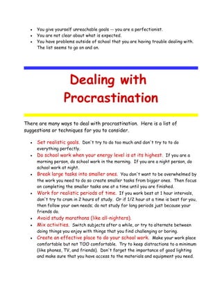 Time management information guide | PDF | College Planning | College ...