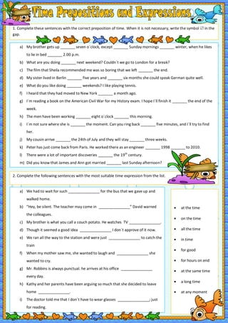 Time prepositions-and-time-expressions | PDF
