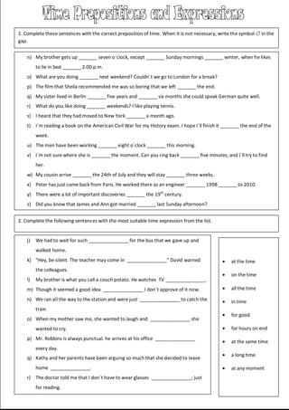 Time prepositions-and-time-expressions | PDF