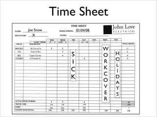 Time Sheet | PPT