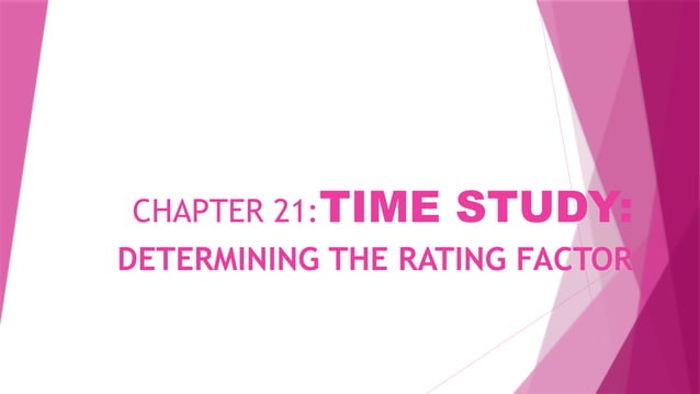Time Study The Work Measurement Series Report Pptx