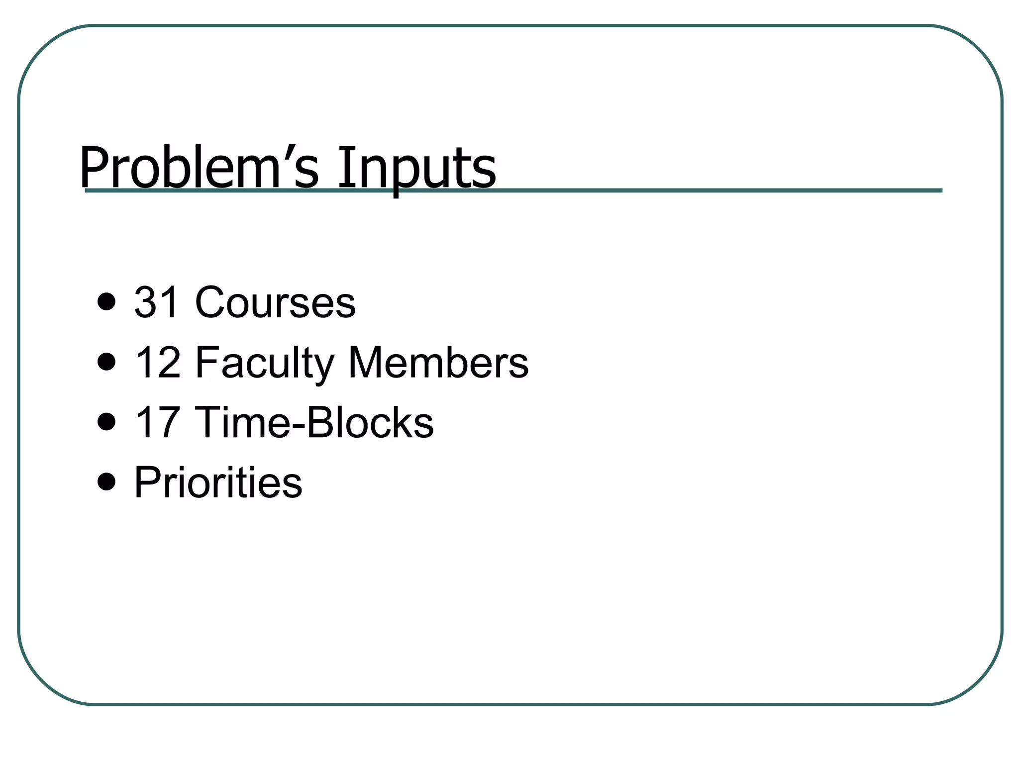 Time-table Scheduling | PPT