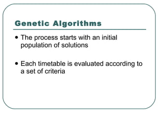 Time-table Scheduling | PPT