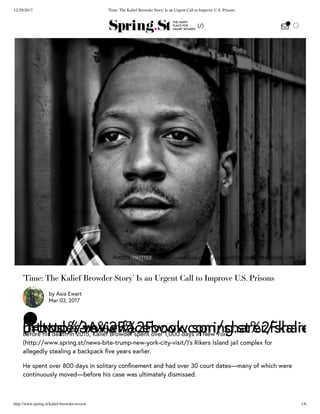 "Time: The Kalief Browder Story" Is An Urgent Call to Improve U.S ...