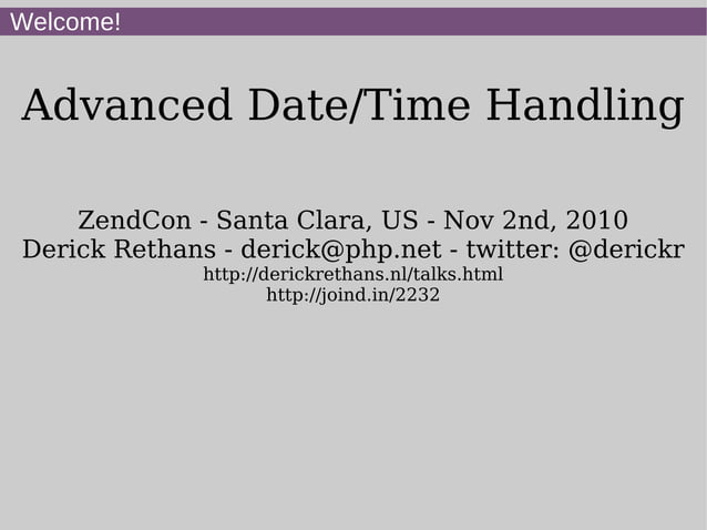 Advanced Date/Time Handling with PHP | PPT