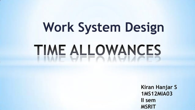 Time allowances | PPT