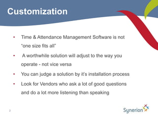 Synerion - Comprehensive Workforce Management Solutions | PPT