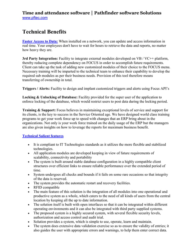Time and attendance software | DOCX | Computing | Technology & Computing