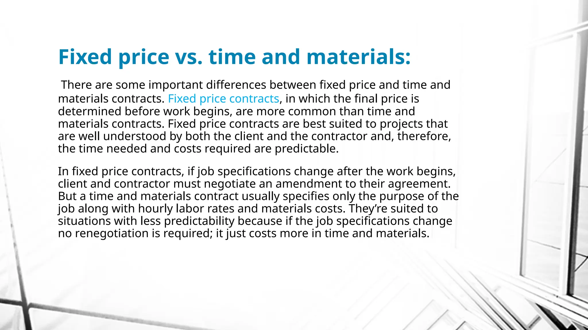 A Time and Material (T&M) Contract , project agreement | PPTX