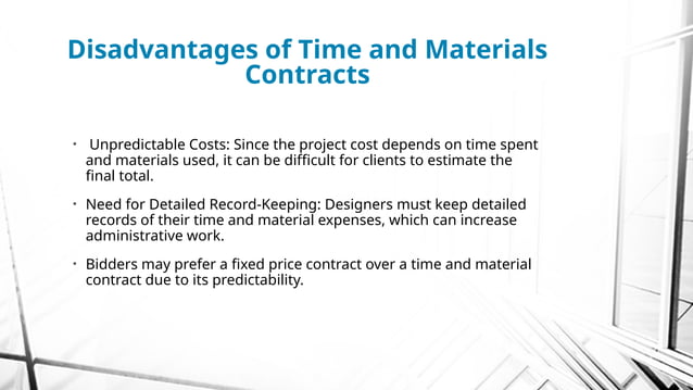 A Time and Material (T&M) Contract , project agreement | PPTX