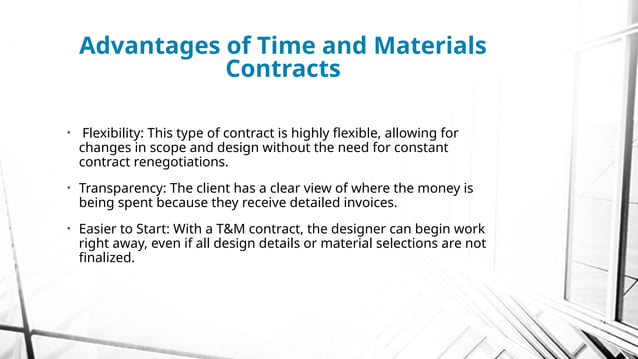 A Time and Material (T&M) Contract , project agreement | PPTX
