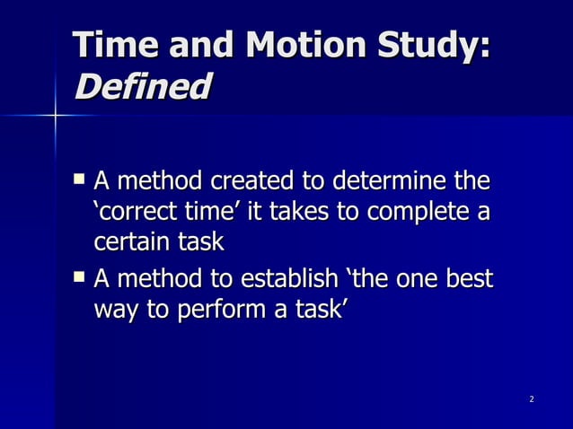 Time And Motion Study | PPT | Business | Business and Finance