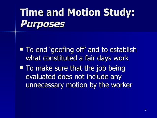 Time And Motion Study | PPT | Business | Business and Finance