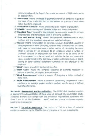 Time and Motion Study Guidelines by DOLE | PDF