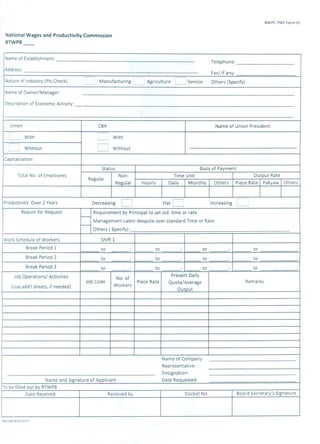 Time and Motion Study Guidelines by DOLE | PDF