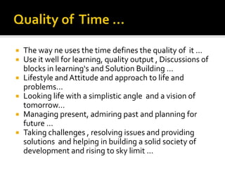Time and quality management | PPT