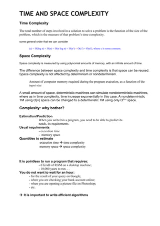 Time and space complexity | PDF
