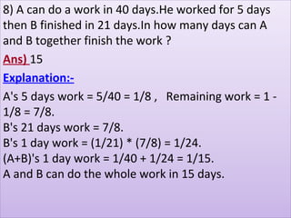 Time and work questions and answers | PDF | Homework and Study | Education
