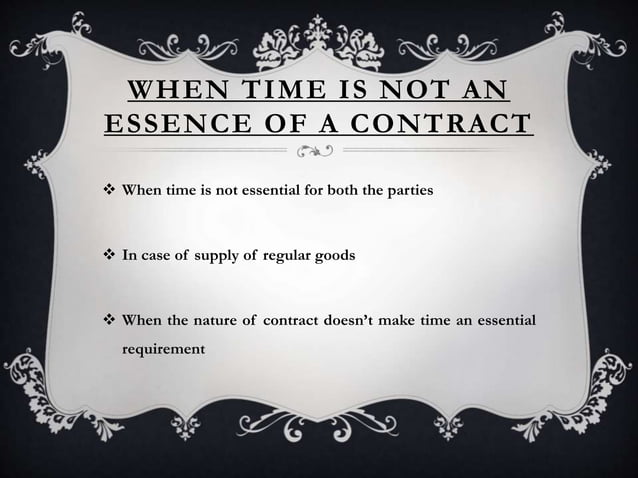 Time as the essence of a contract | PPTX | Law