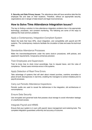 Time Attendance Integration: Benefits, Challenges, and Solutions | PDF
