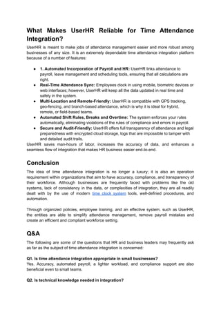 Time Attendance Integration: Benefits, Challenges, and Solutions | PDF