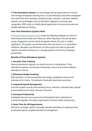 Time Attendance systems and its advanatages | DOCX