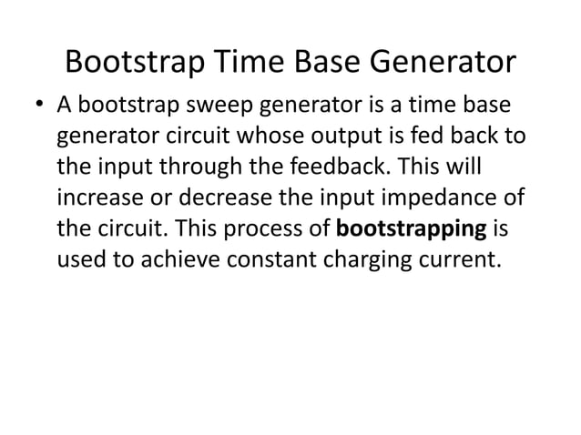 Time Base Generators Or Sweep Circuitspptx Physics Science