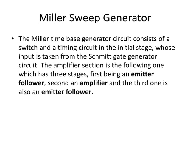 Time Base Generators Or Sweep Circuitspptx Physics Science
