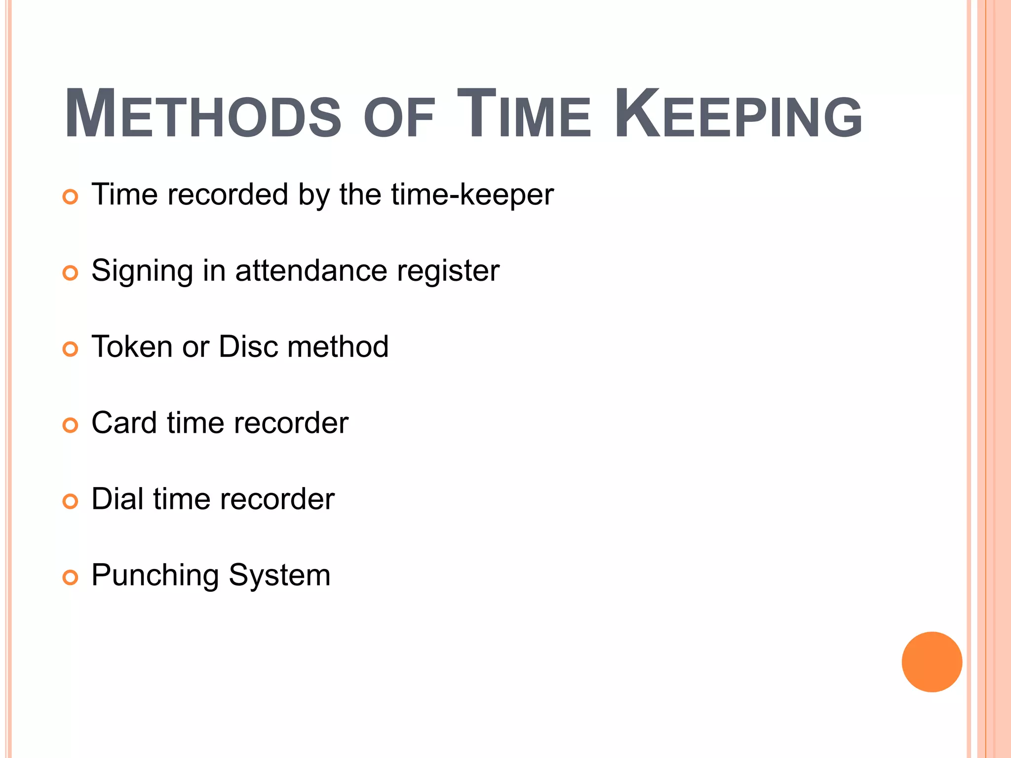 Time booking and time keeping | PPTX